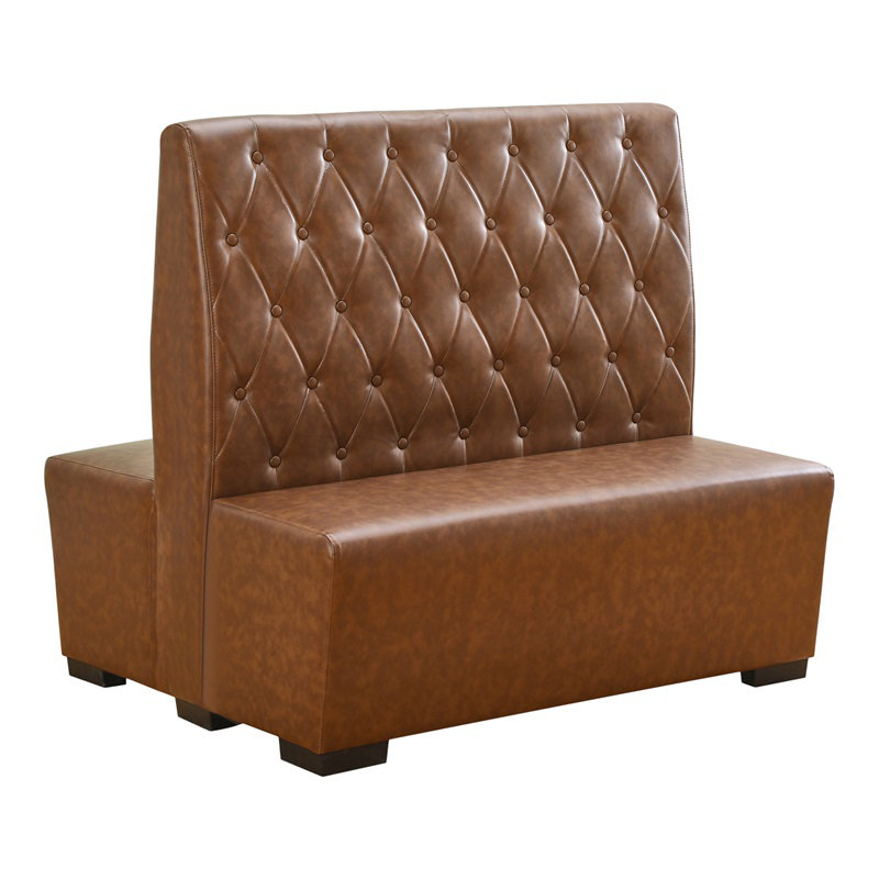 ERF, Inc. 44"H Brown Double Booth with Vinyl Back & Seat | Wayfair